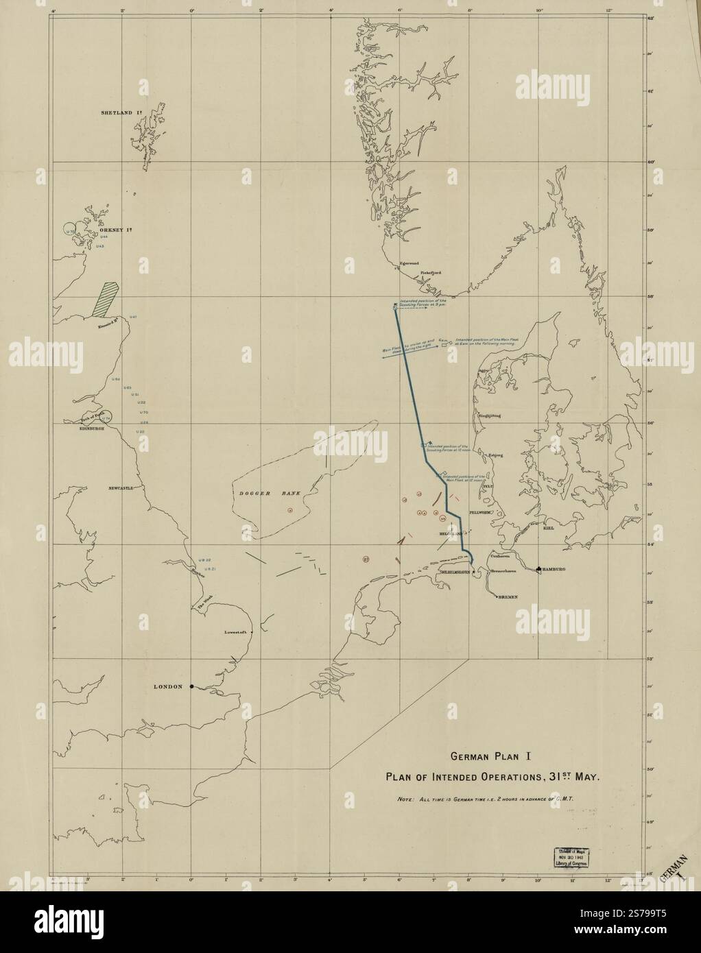 German plan : [North Sea off the west coast of Jutland]. 1916 by Great ...