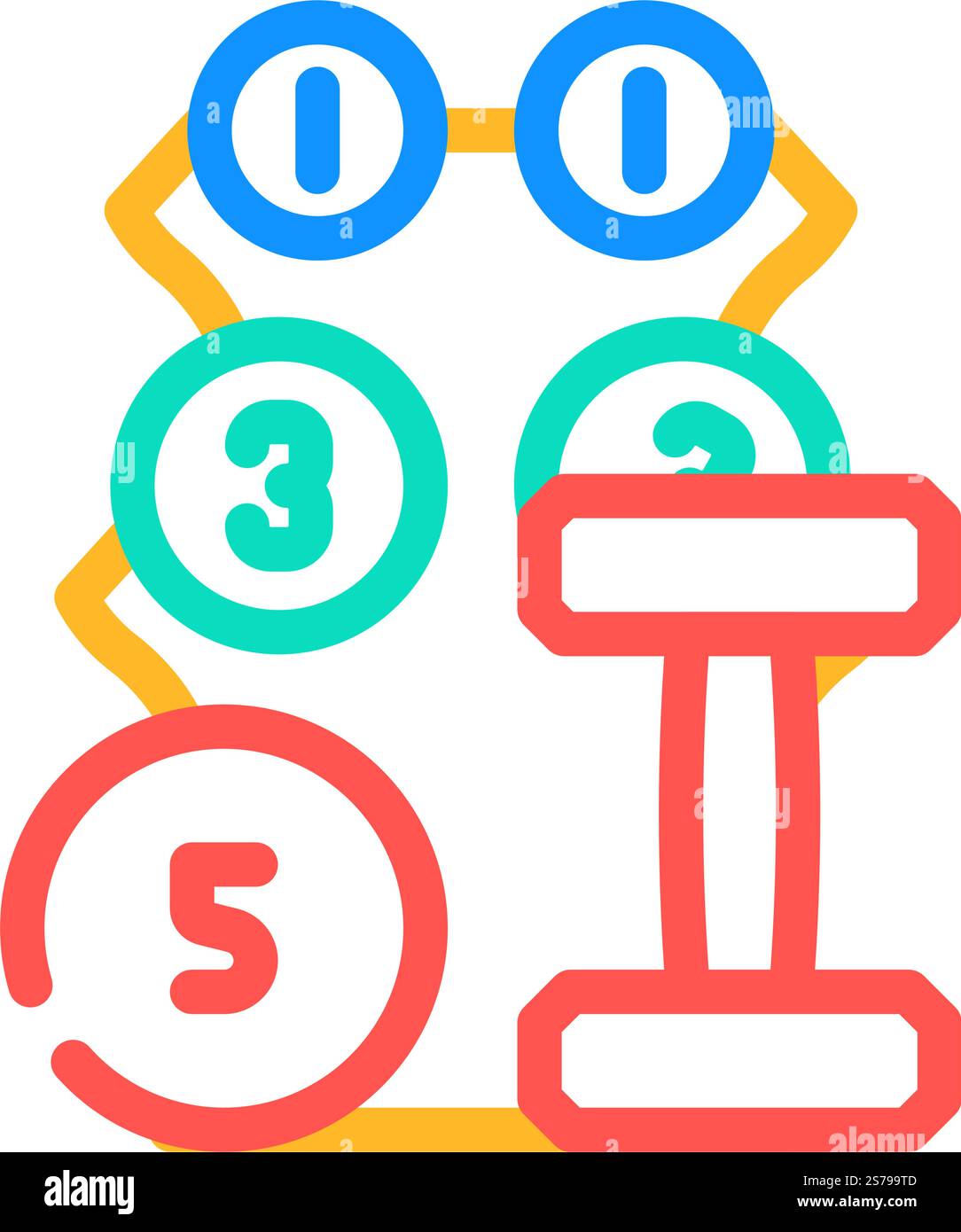 dumbbell fitness sport color icon vector. dumbbell fitness sport sign ...