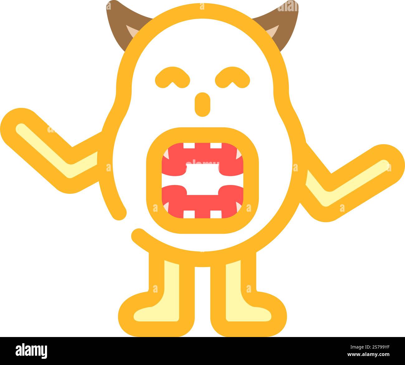 beast monster alien color icon vector. beast monster alien sign ...