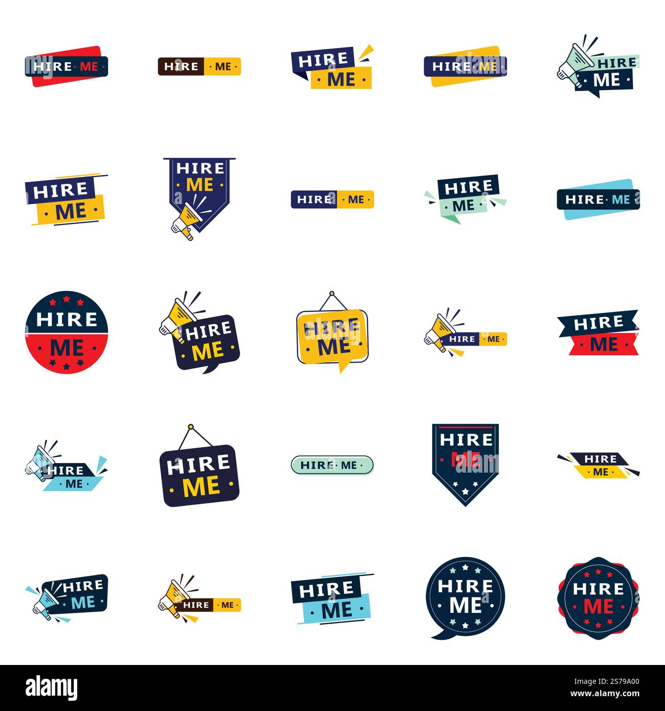 25 Impressive Hire Me Banners to Show Your Qualifications Stock Vector ...