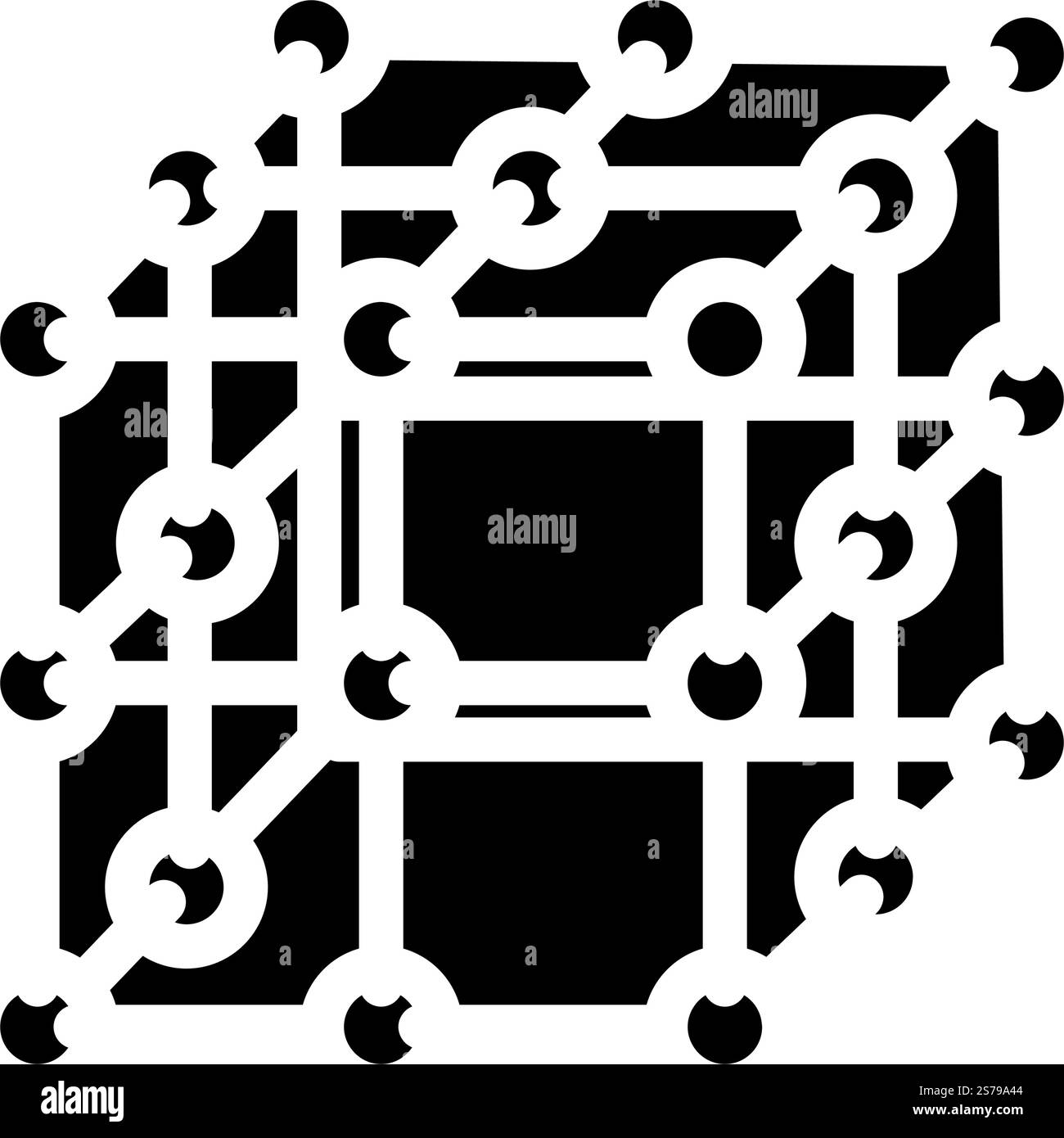 network molecular structure glyph icon vector. network molecular ...