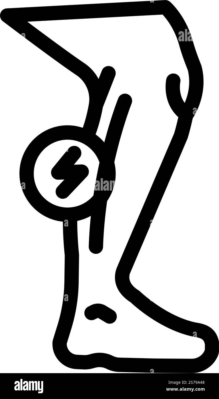 leg pain body ache line icon vector. leg pain body ache sign. isolated ...