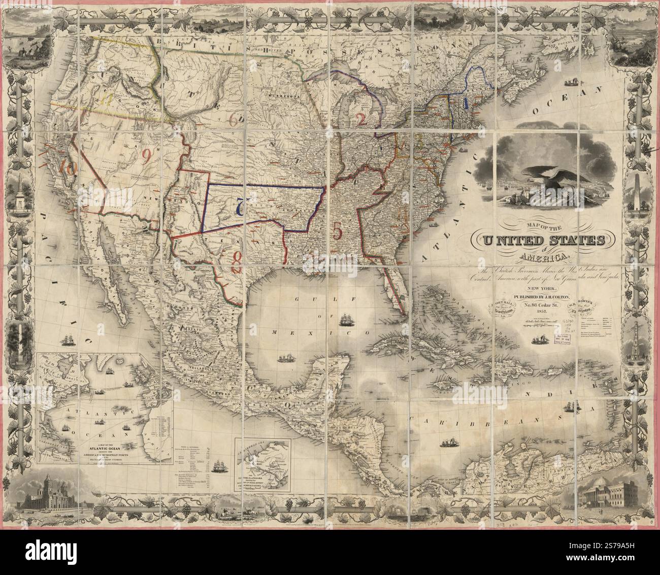 Map of the United States of America, the British provinces, Mexico, the ...
