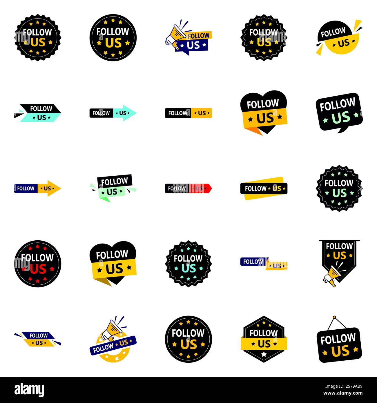 25 Creative Follow Us Banners for Instagram and YouTube Stock Vector ...