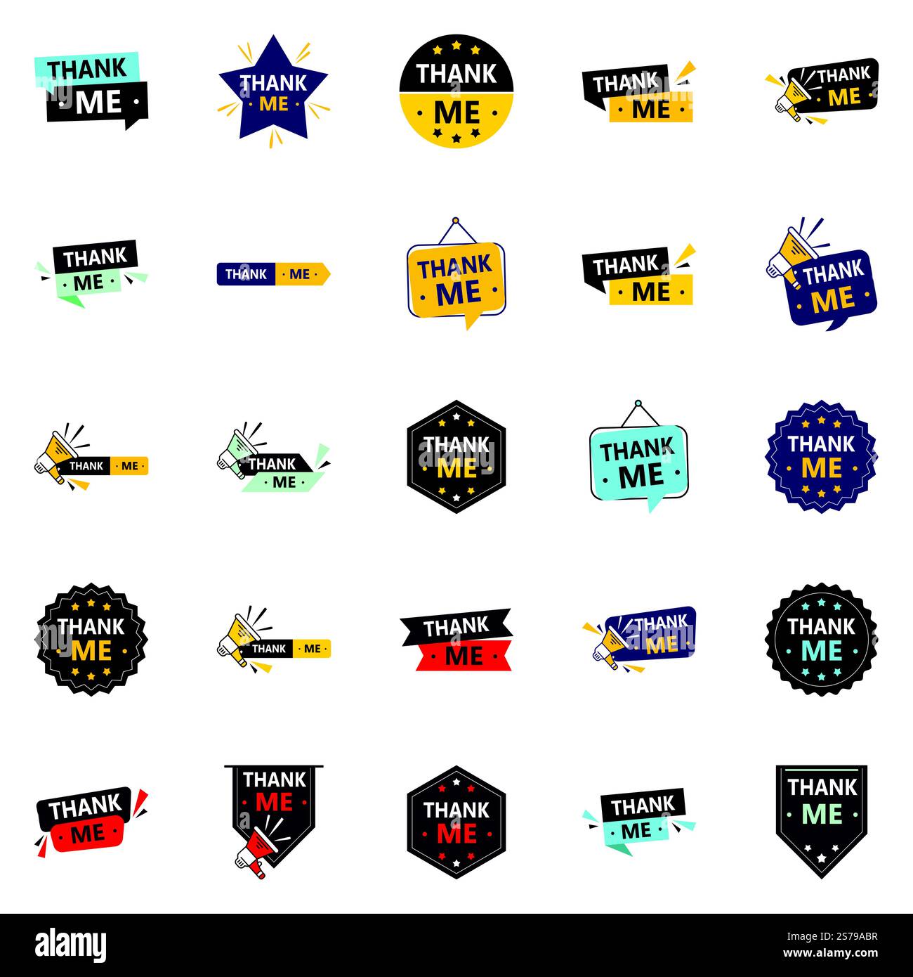 25 Dynamic Thank Me Banners to Show Your Appreciation Stock Vector ...