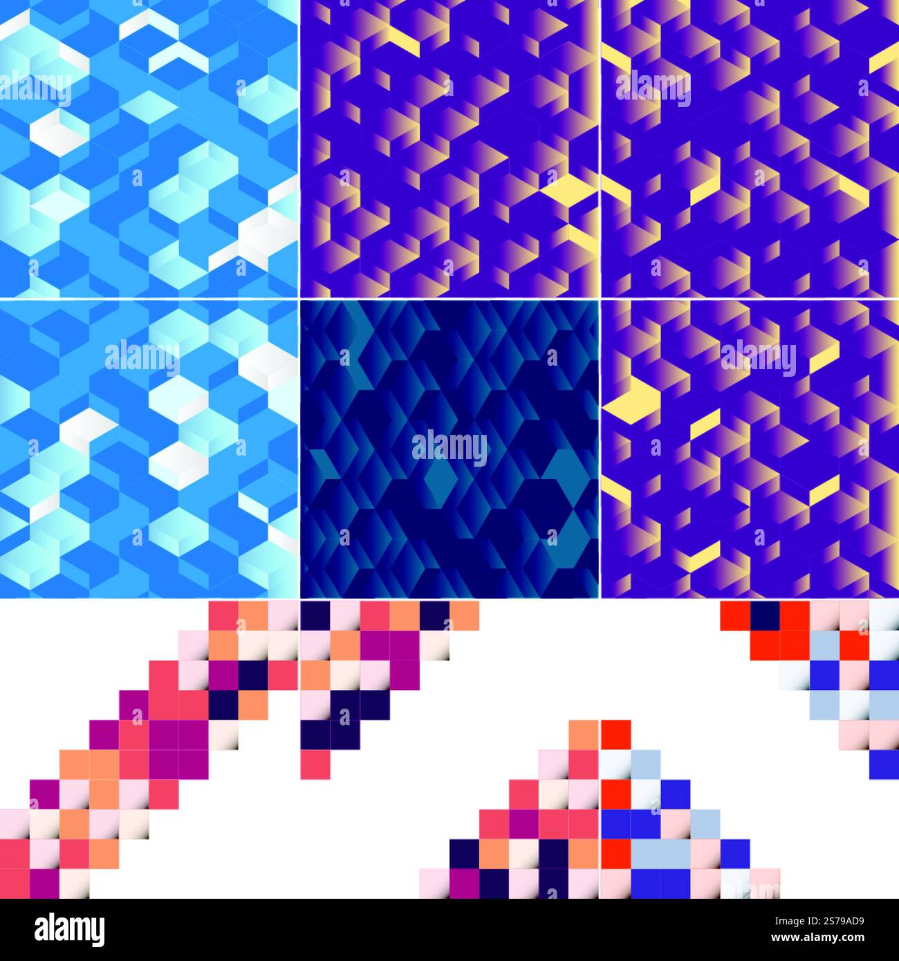 Seamless pattern of colorful blocks with a shadow effect EPS10 vector ...