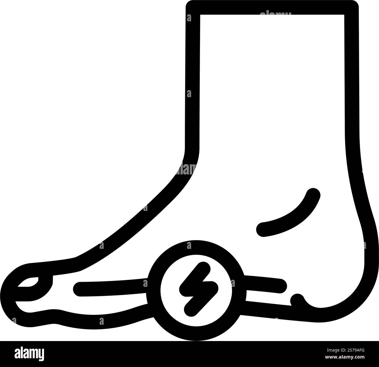 foot pain body ache line icon vector. foot pain body ache sign ...