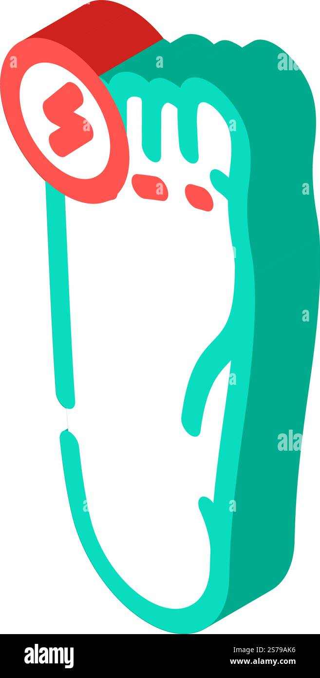 toe pain body ache isometric icon vector. toe pain body ache sign ...