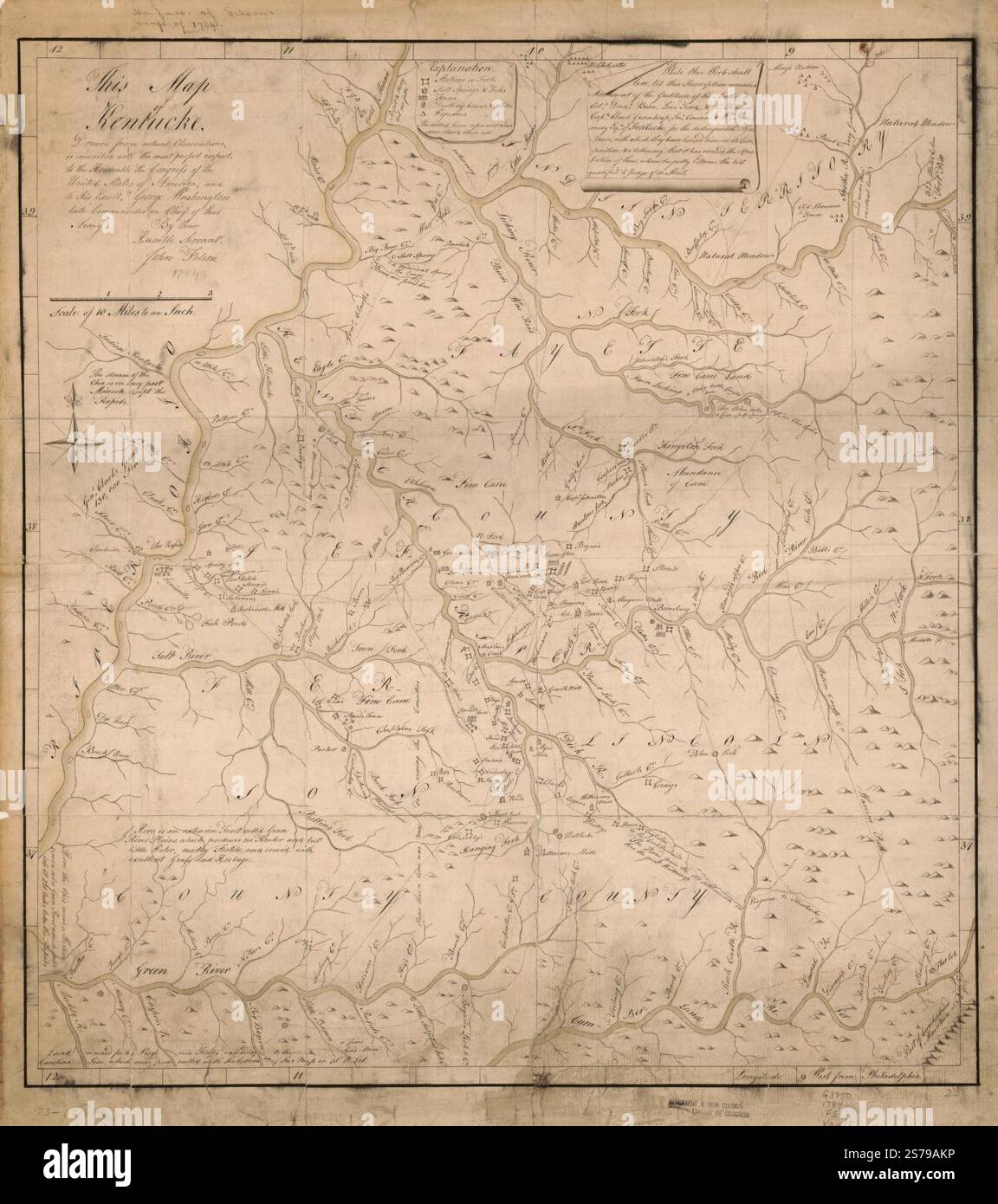 Kentucky map 1800 hi-res stock photography and images - Alamy