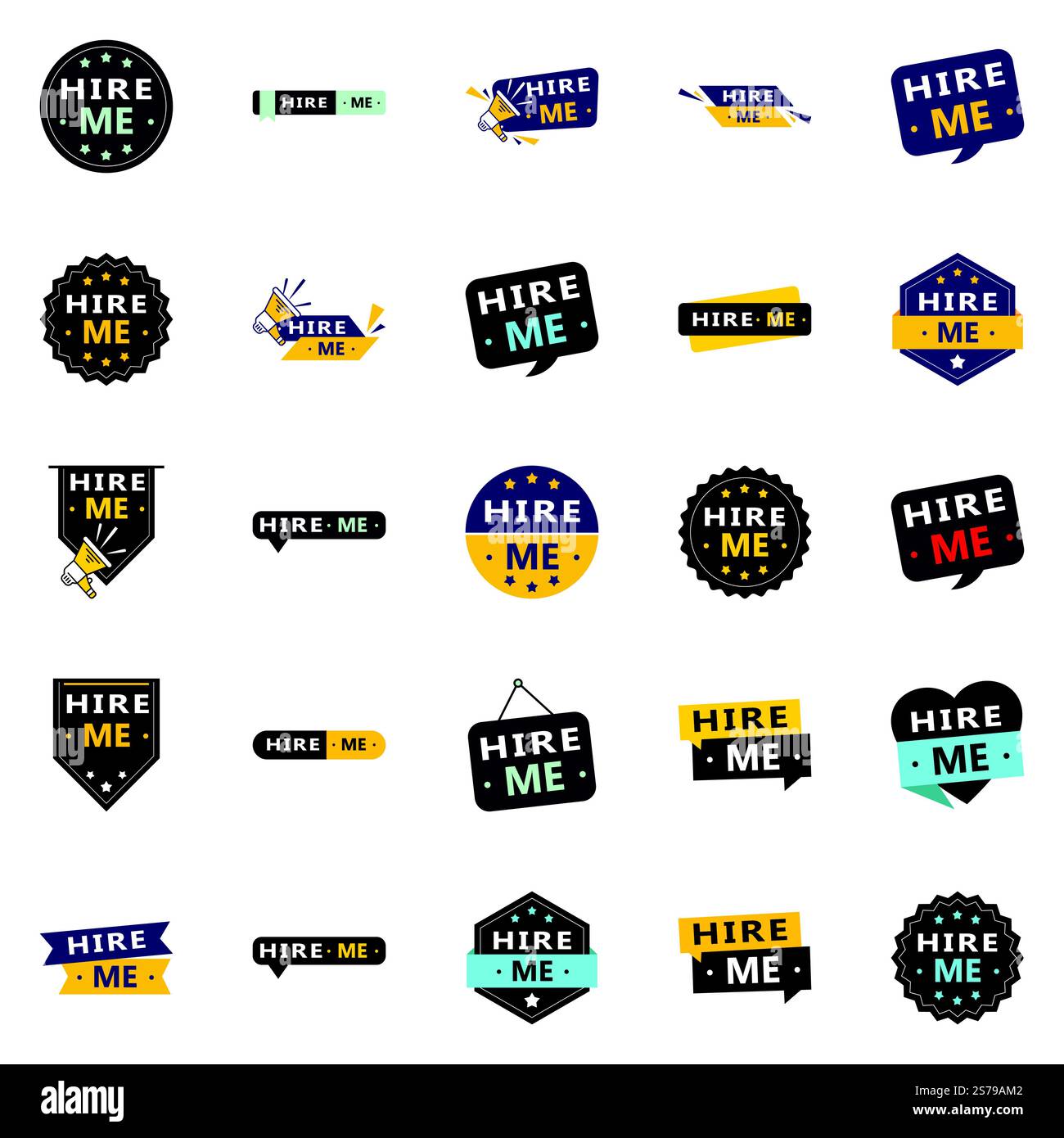 25 Diverse Hire Me Banners to Get You Hired Stock Vector Image & Art ...