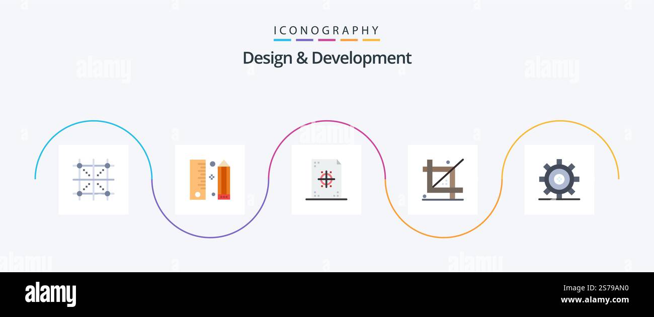 Design and Development Flat 5 Icon Pack Including design. coding ...