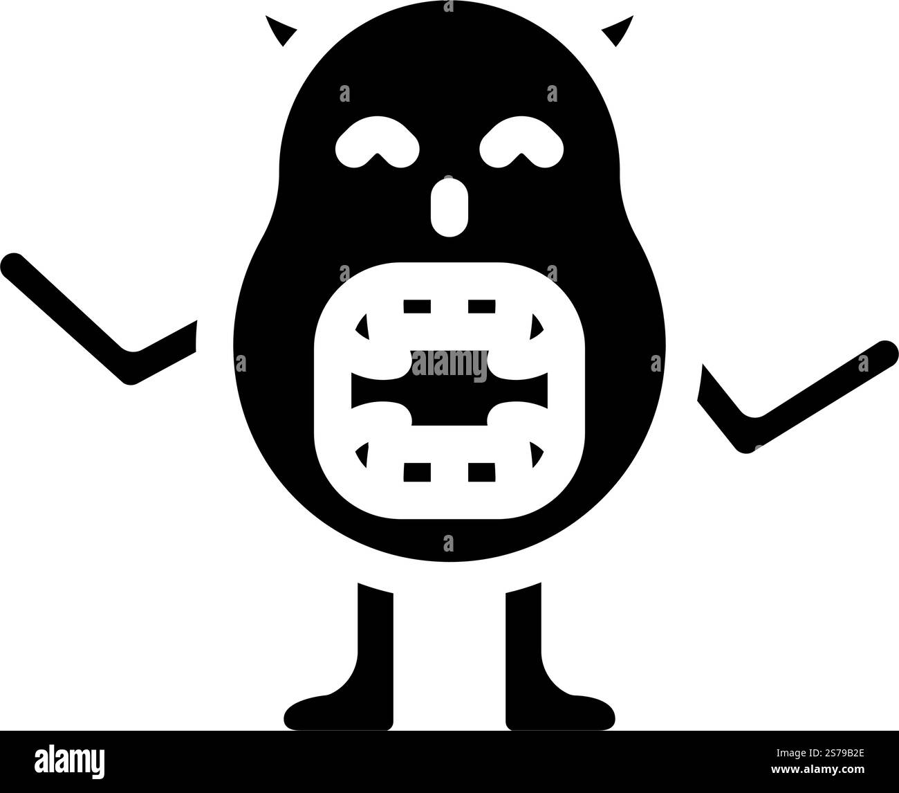 beast monster alien glyph icon vector. beast monster alien sign ...