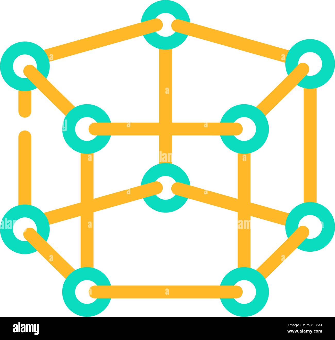 Particle Molecular Structure Color Icon Vector Particle Molecular