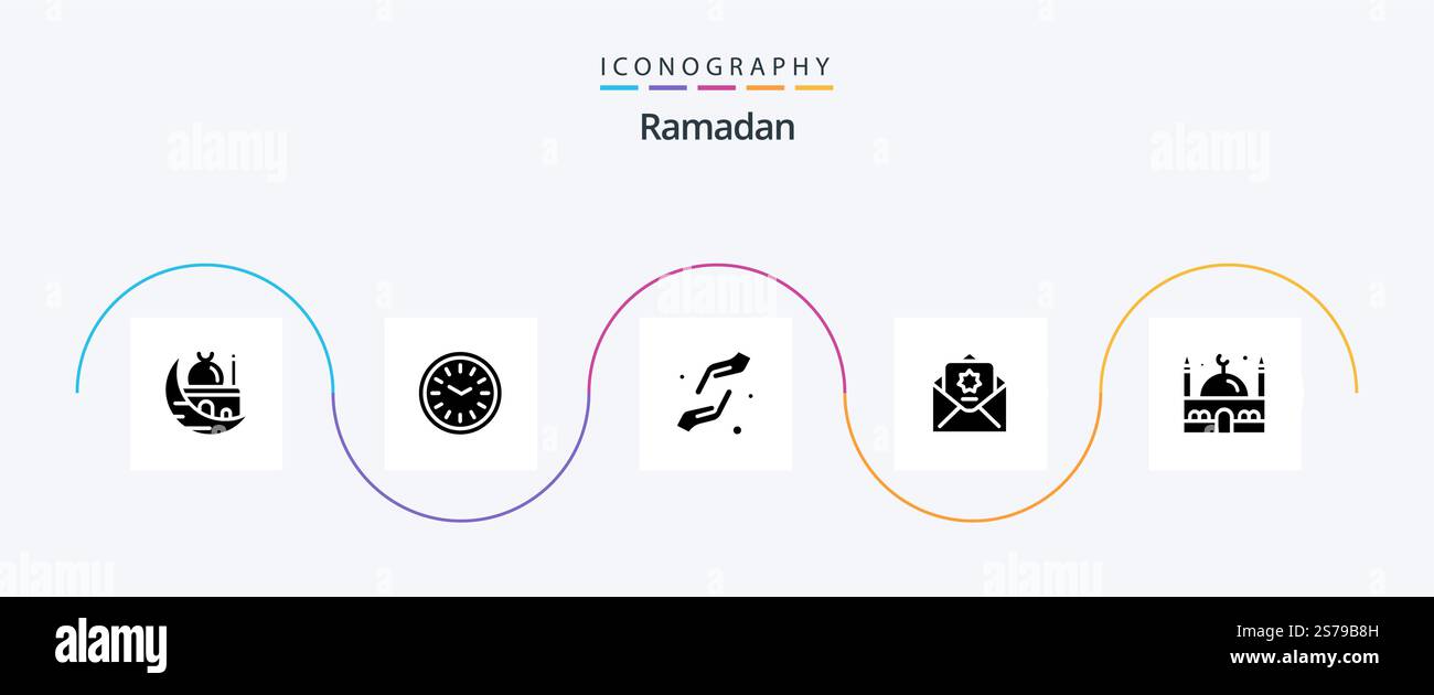 Ramadan Glyph 5 Icon Pack Including shahada. hands . dinner . faith ...