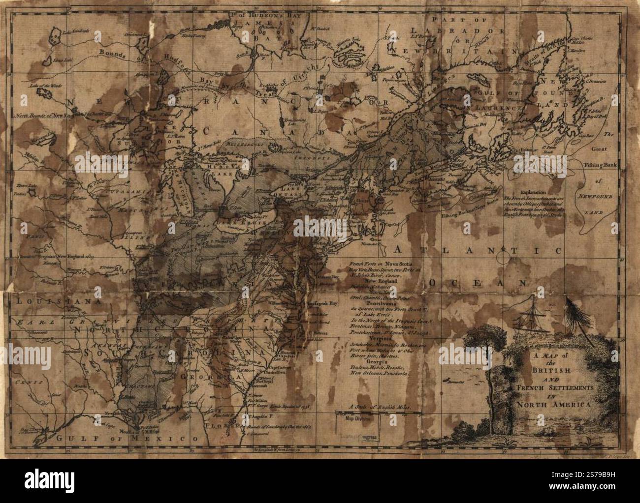 A map of the British and French settlements in North America. 1755 by ...