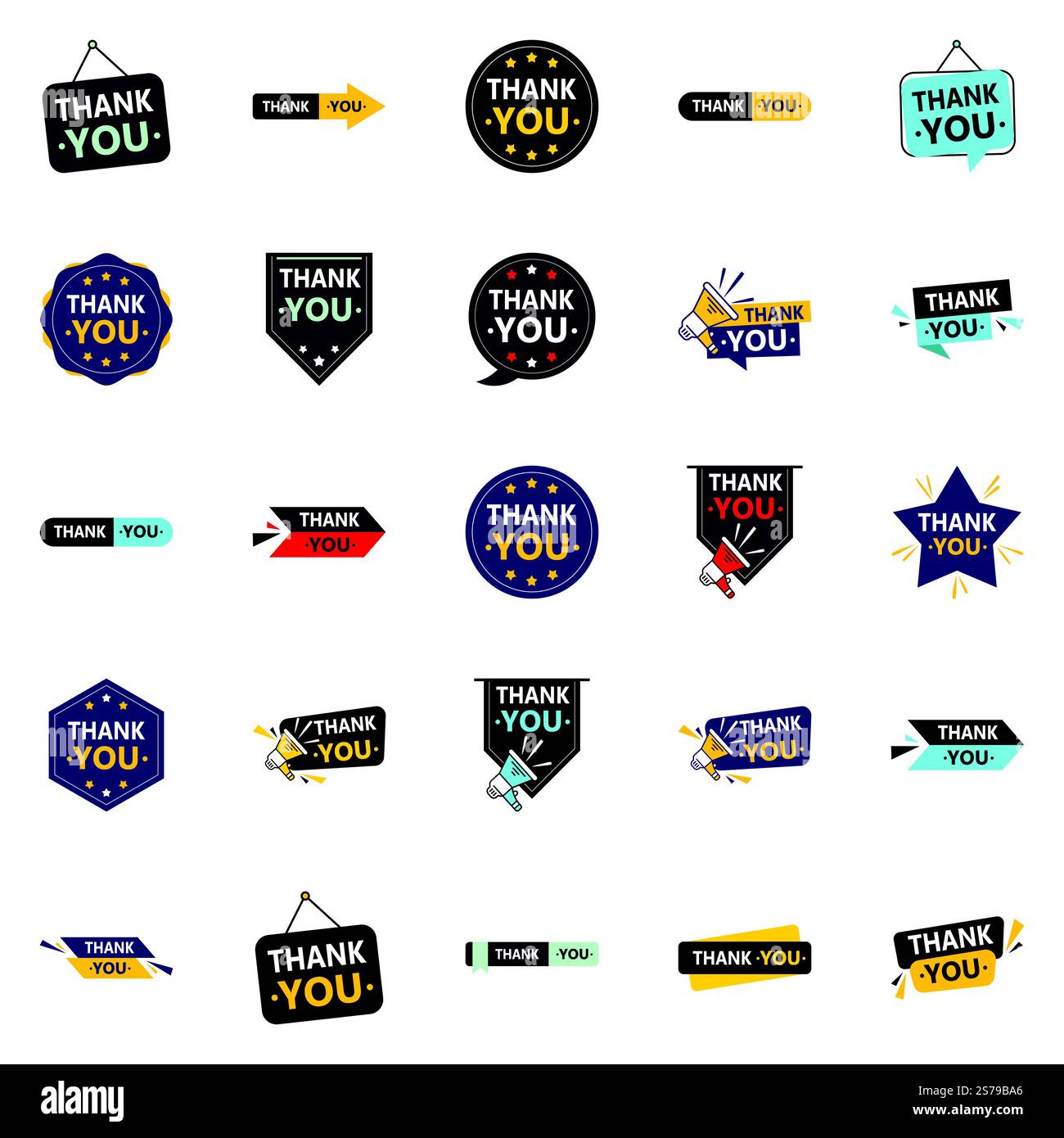 25 Eye catching Vector Icons for Thank You Messages Stock Vector Image ...