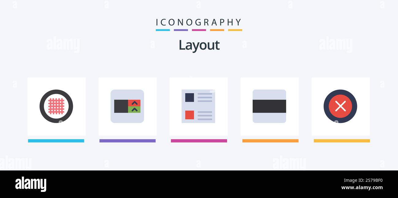 Layout Flat 5 Icon Pack Including wireframe. ui. layout. layout. stack. Creative Icons Design ...