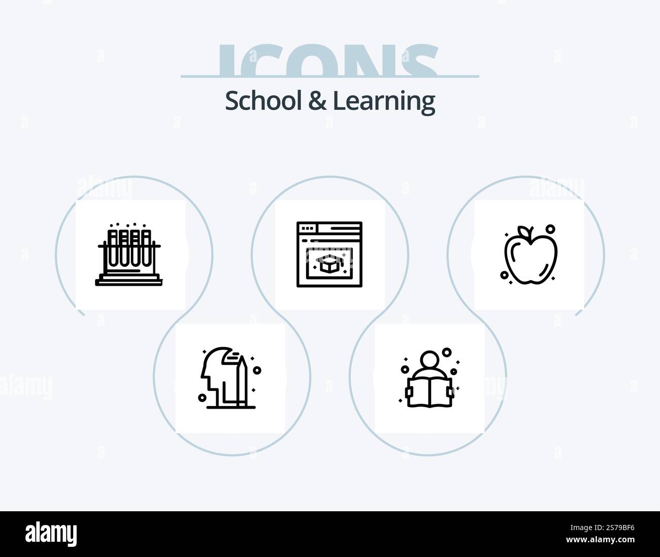 School And Learning Line Icon Pack 5 Icon Design. . education ...