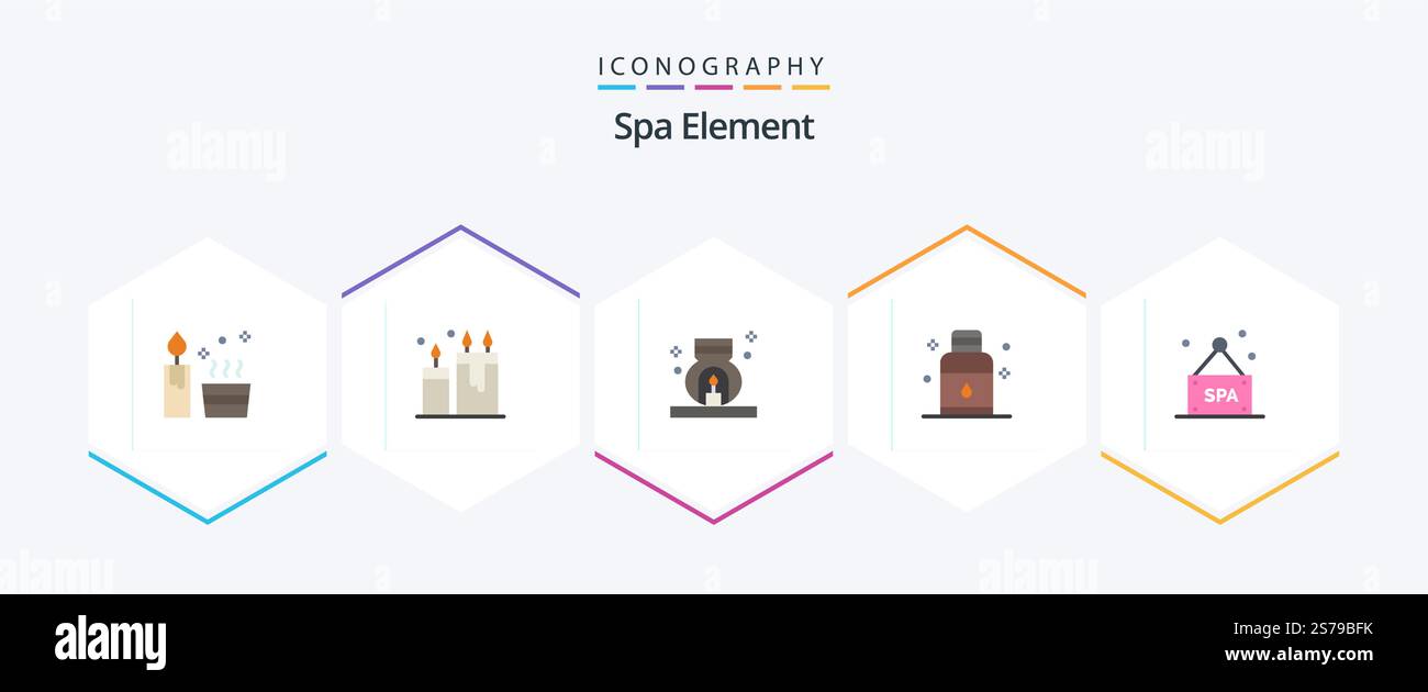 Spa Element 25 Flat icon pack including spa. oil. spa. jar. spa Stock ...