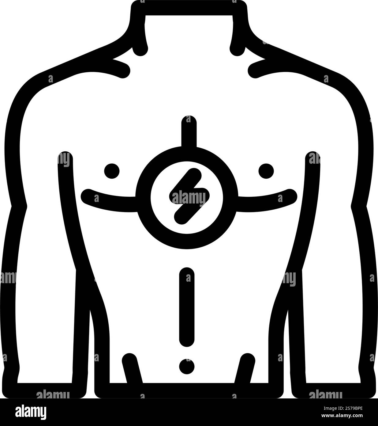 chest pain body ache line icon vector. chest pain body ache sign ...