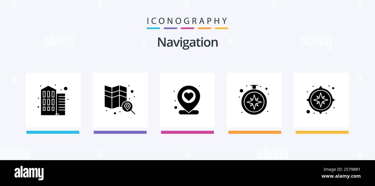 Navigation Glyph 5 Icon Pack Including . gps. marker. compass. gps ...