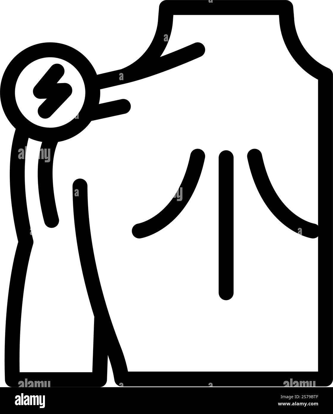 shoulder pain body ache line icon vector. shoulder pain body ache sign ...