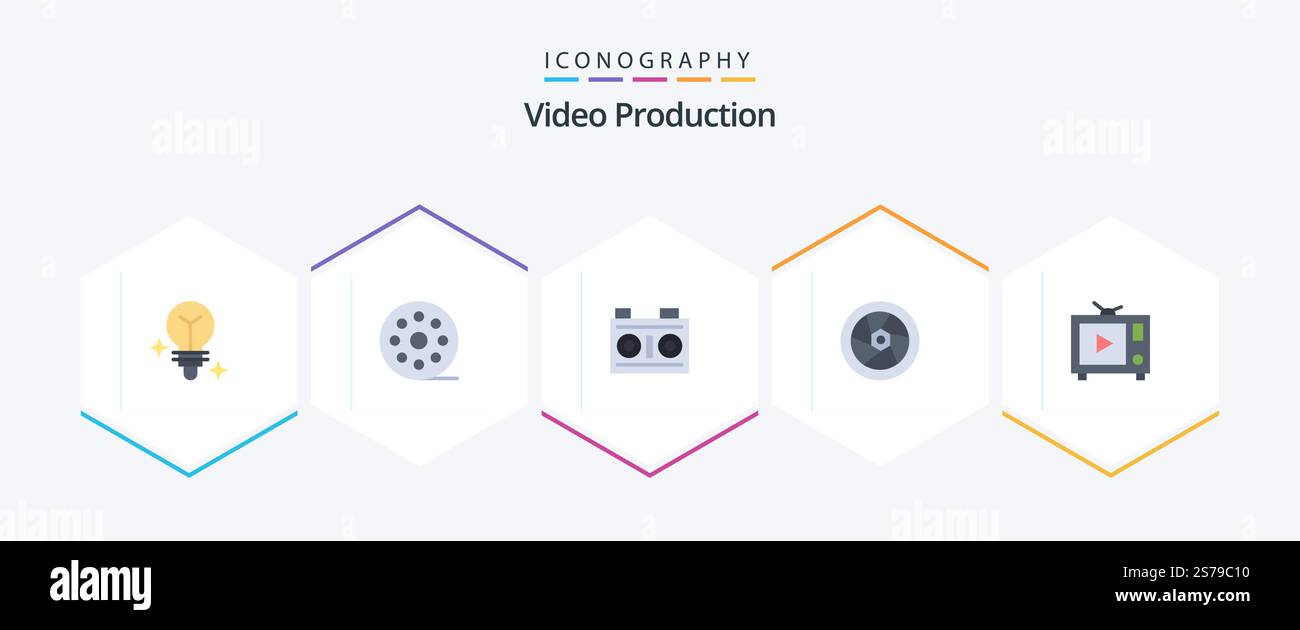 Video Production 25 Flat icon pack including video. tv. media ...