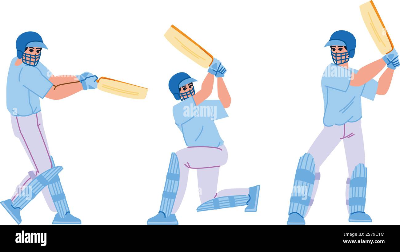 cricket competition vector. sport field, ball match, stadium player ...