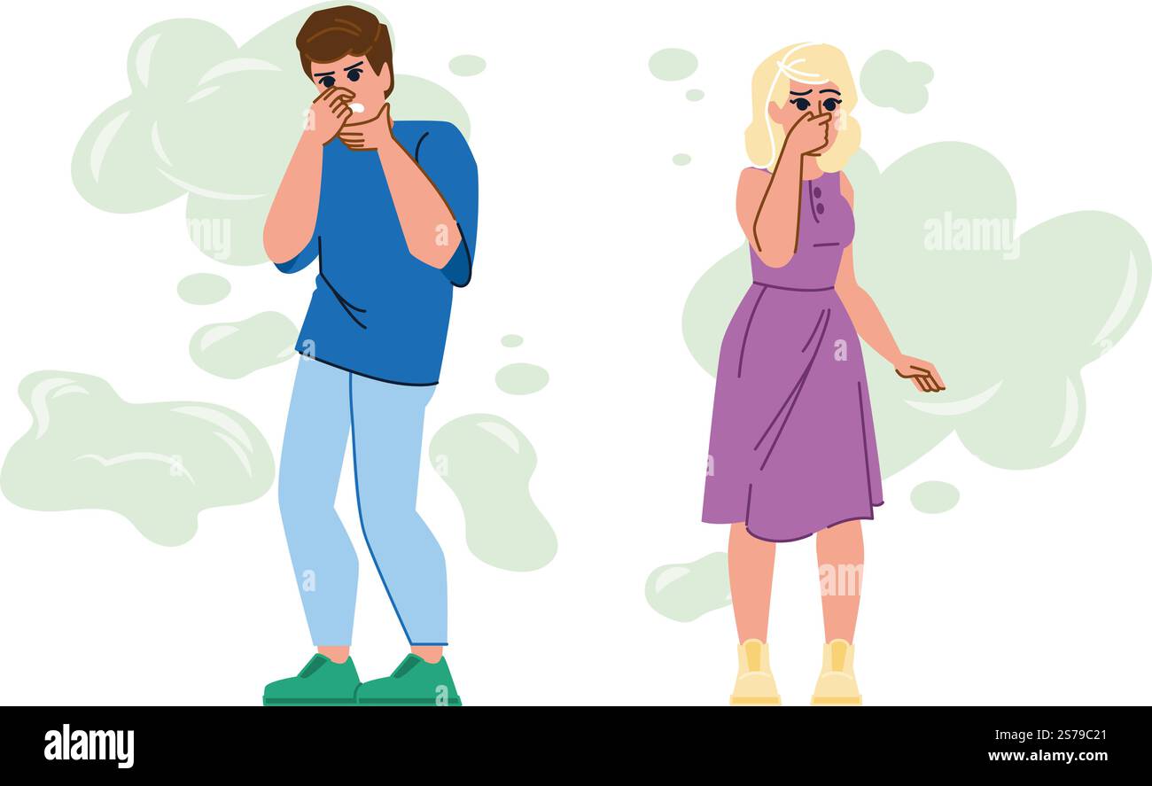 fart odor vector. smell bad, nose breath, dirty gross, sweat unpleasant ...