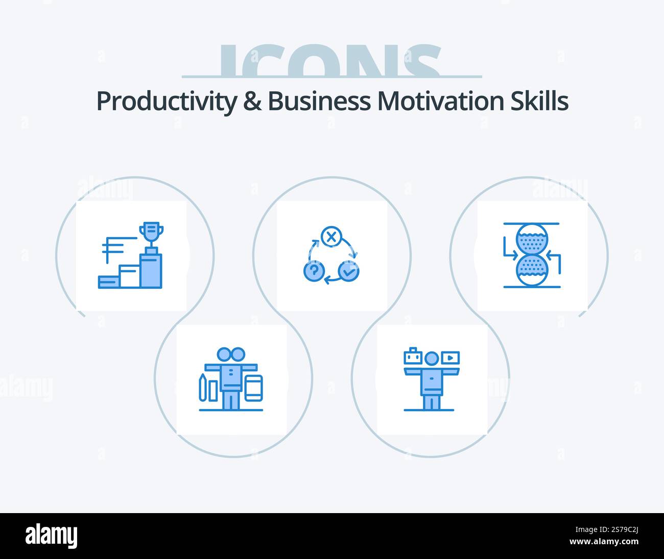Productivity And Business Motivation Skills Blue Icon Pack 5 Icon ...