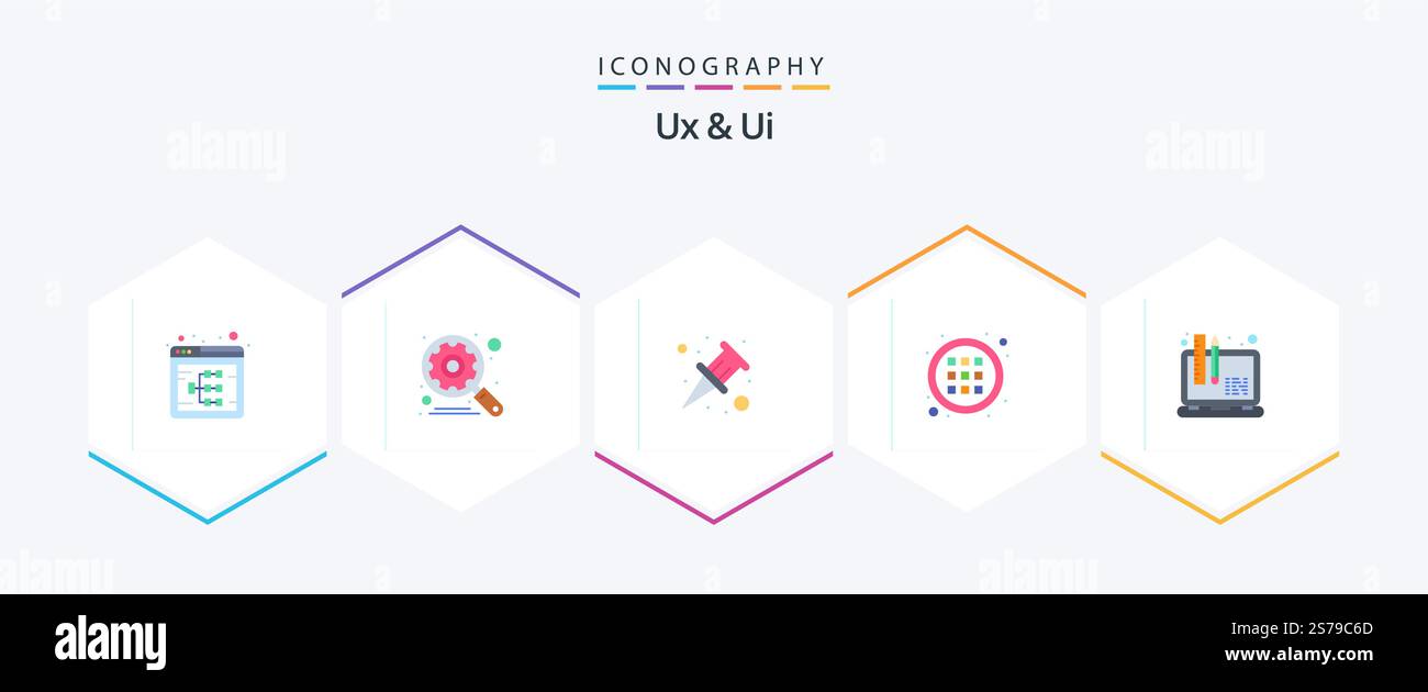 Ux And Ui 25 Flat icon pack including web. design. settings. options. control Stock Vector Image ...