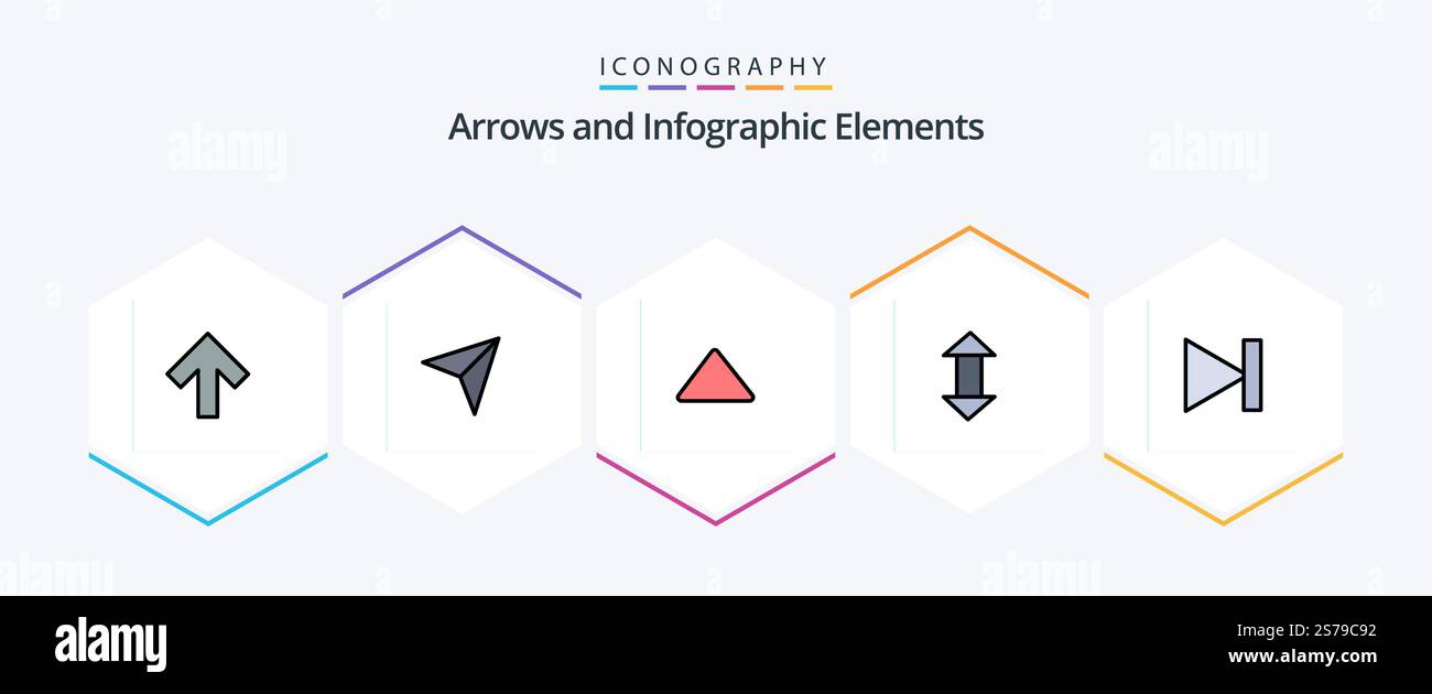 Arrow 25 FilledLine icon pack including last. end. up. down. arrows ...