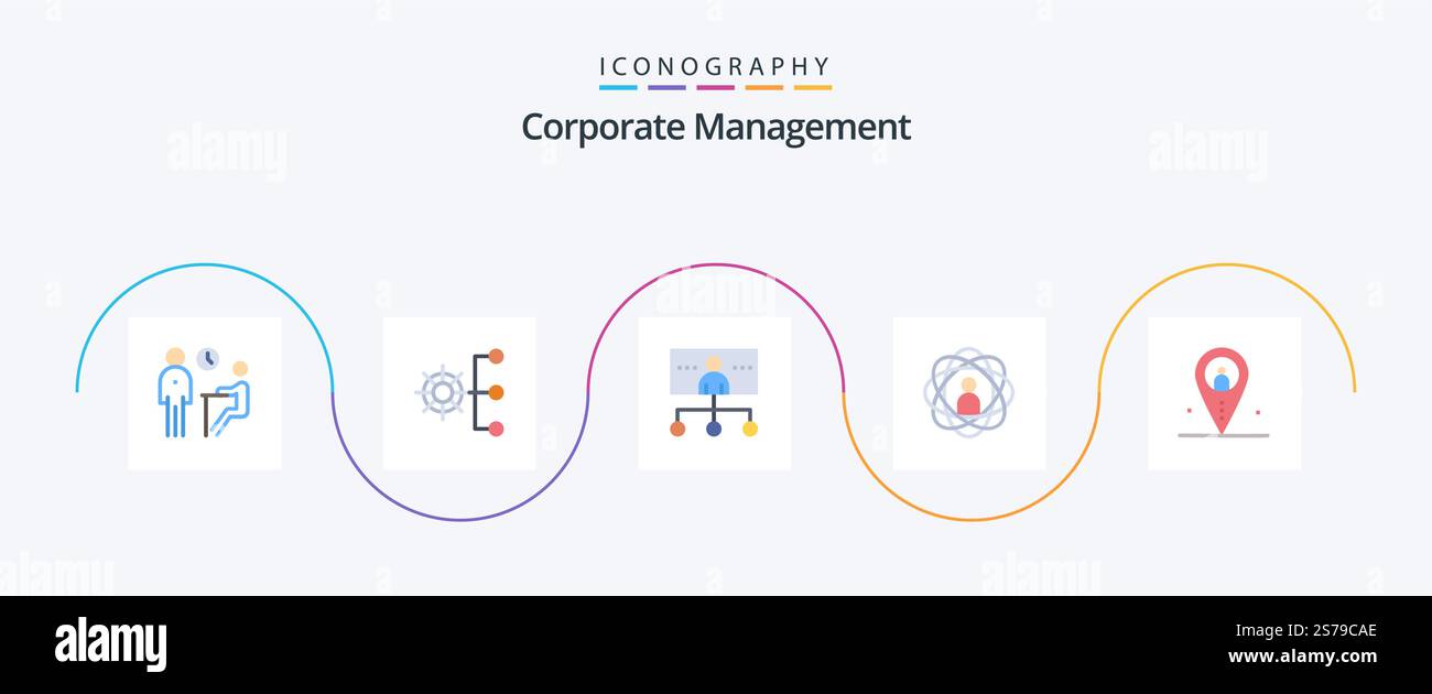 Corporate Management Flat 5 Icon Pack Including person. abilities ...