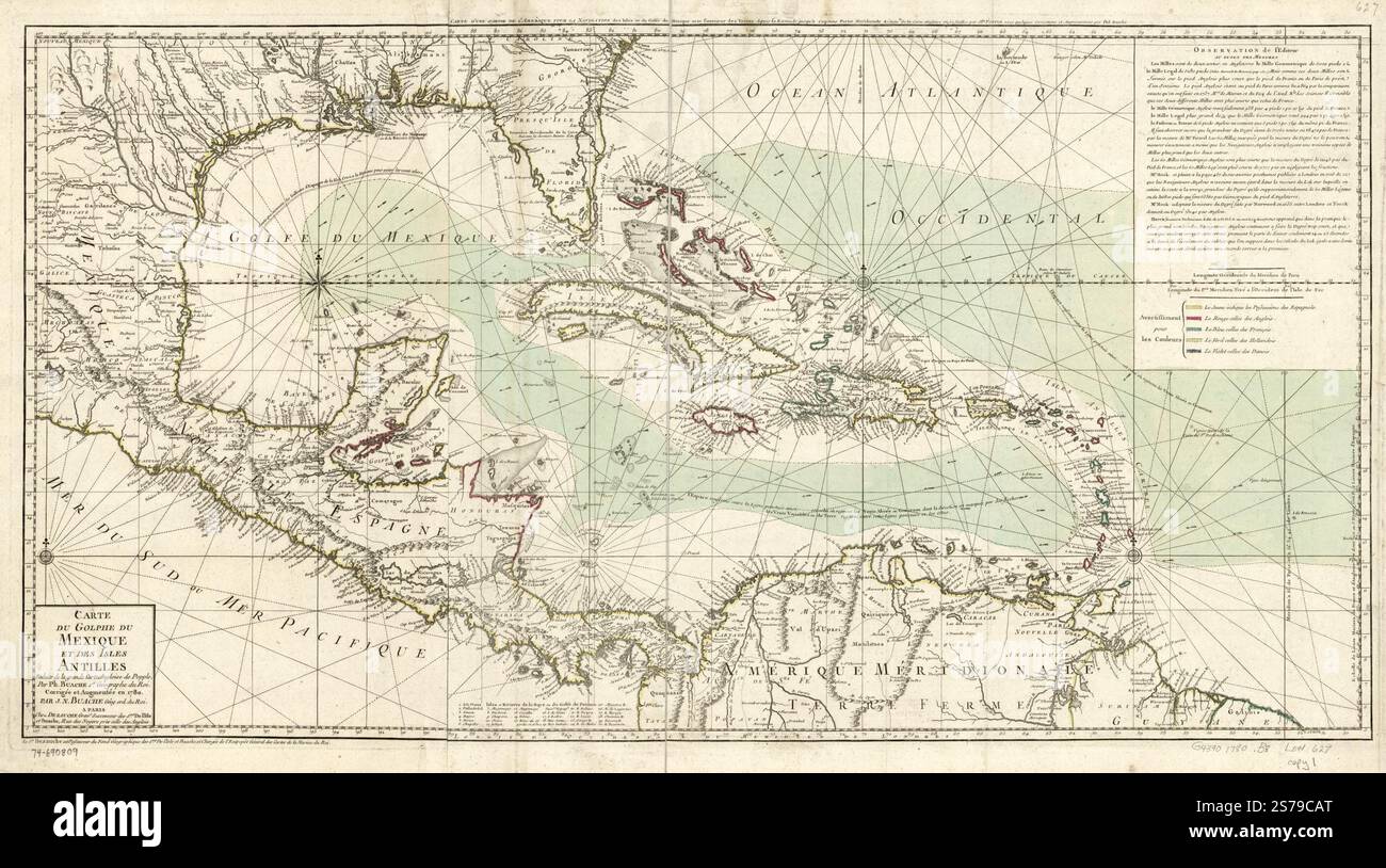 Carte du Golphe du Mexique et des isles Antilles, reduite de la grande ...