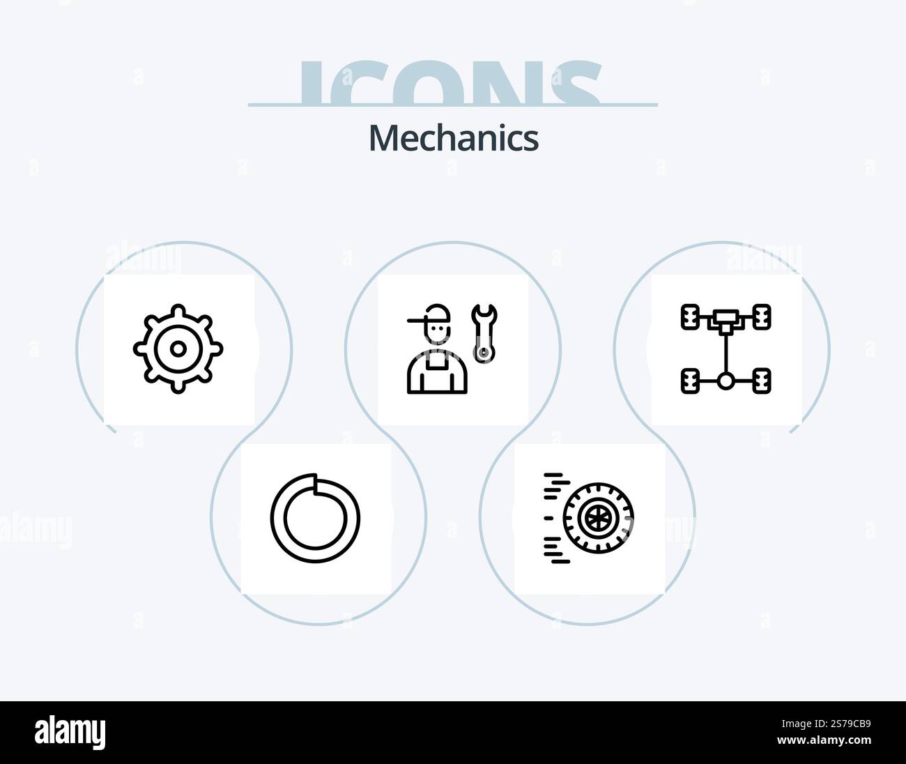 Mechanics Line Icon Pack 5 Icon Design. . gear Stock Vector Image & Art ...