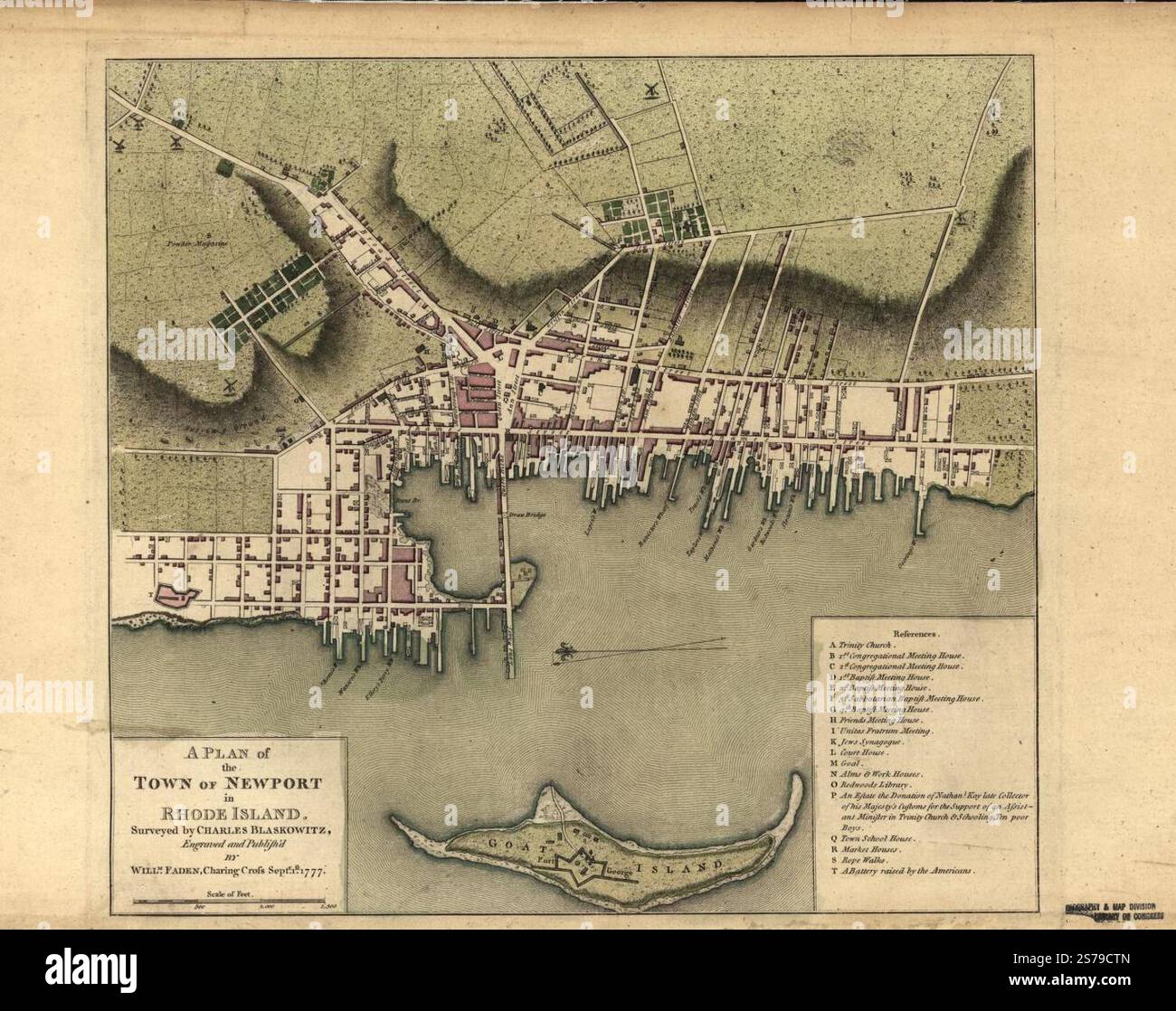A plan of the town of Newport in Rhode Island. 1777 by Blaskowitz ...