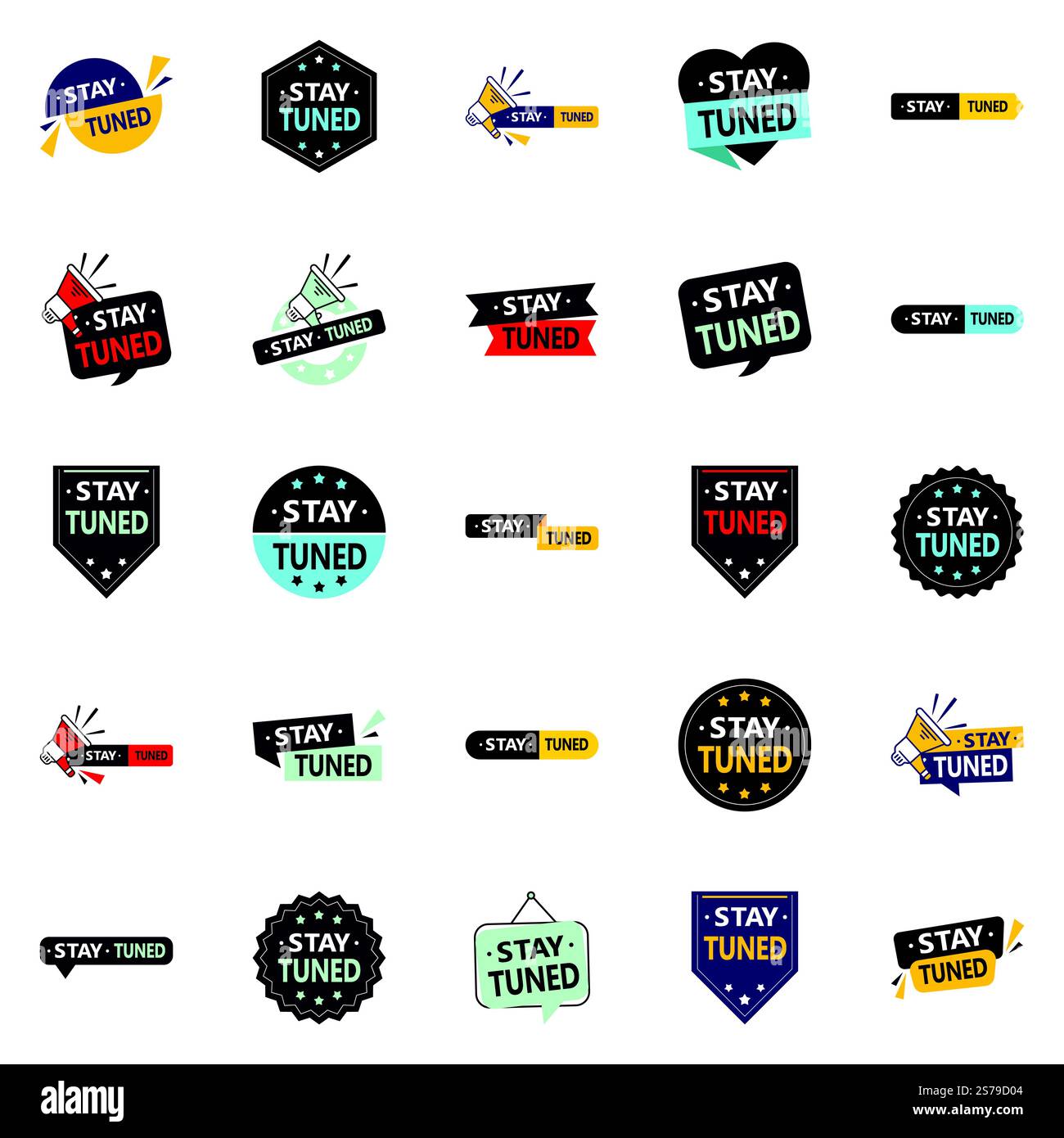 Stay Tuned 25 Professional Vector Designs for your next campaign Stock ...