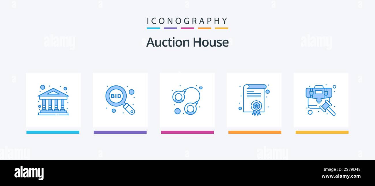 Auction Blue 5 Icon Pack Including court. diploma. criminal. degree ...
