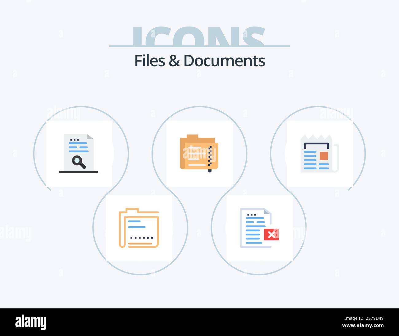 Files And Documents Flat Icon Pack 5 Icon Design. document. archive ...