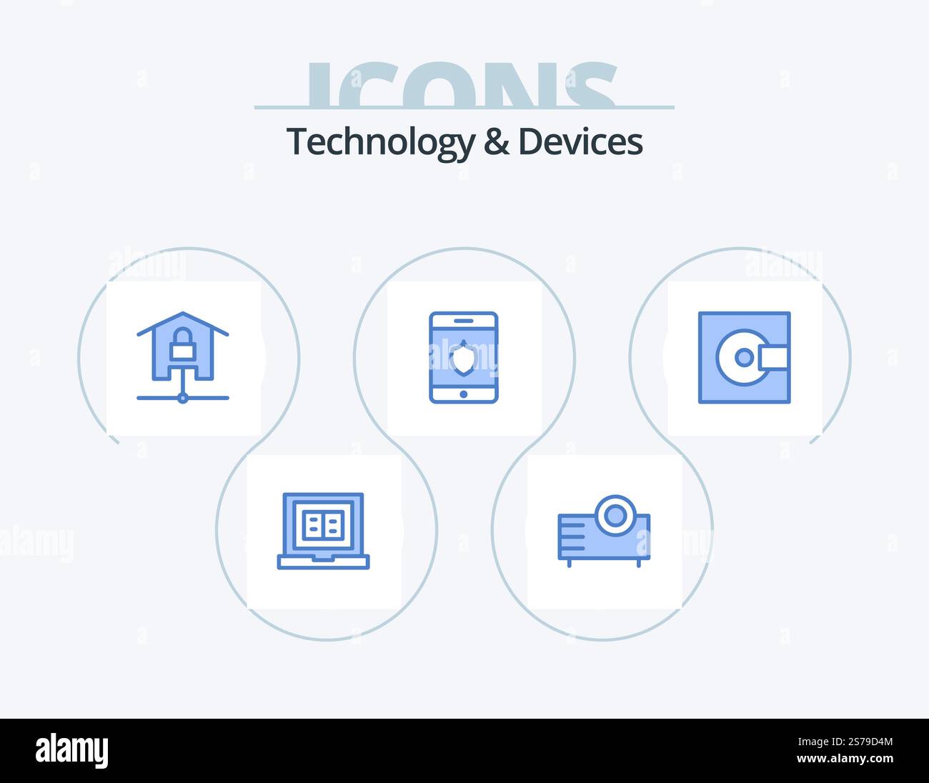 Devices Blue Icon Pack 5 Icon Design. devices. shield. technology ...
