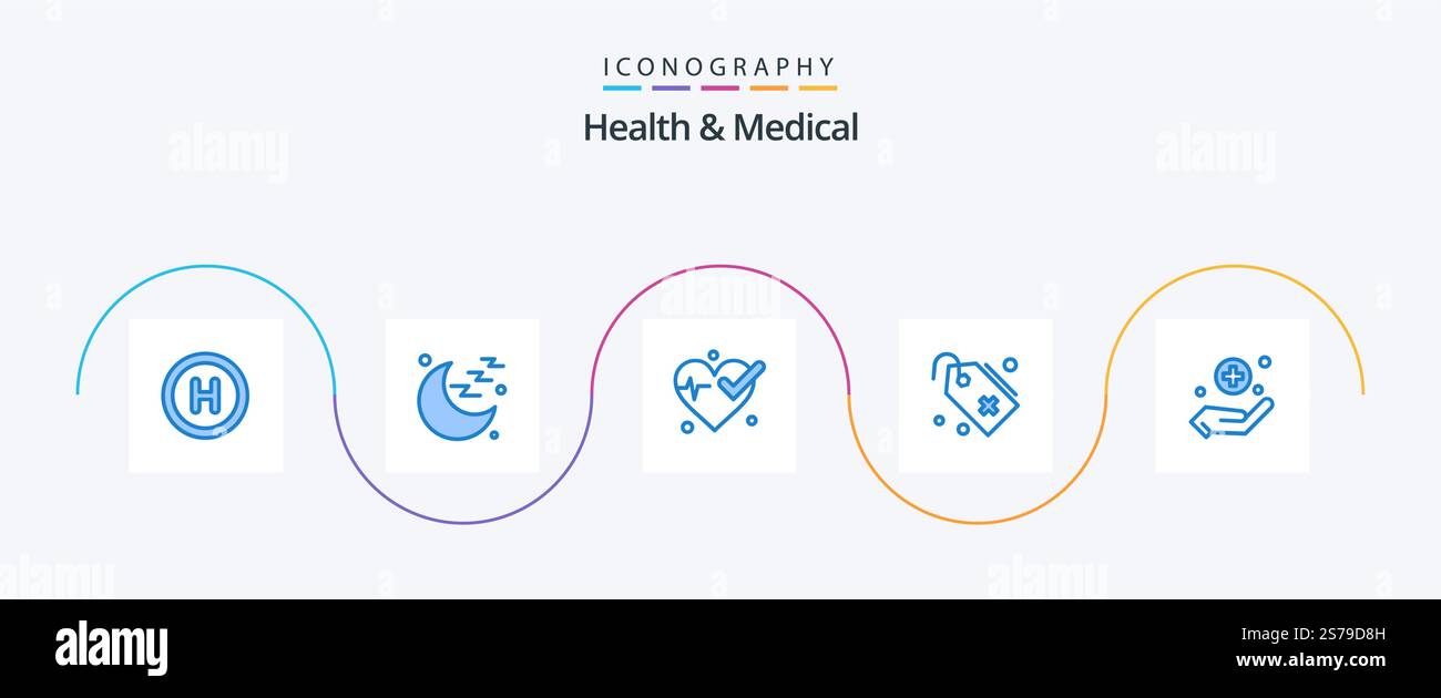 Health And Medical Blue 5 Icon Pack Including . sign. beat. medical ...