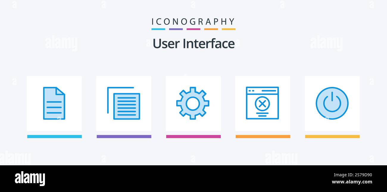 User Interface Blue 5 Icon Pack Including interface. message. setting. interface. communication ...