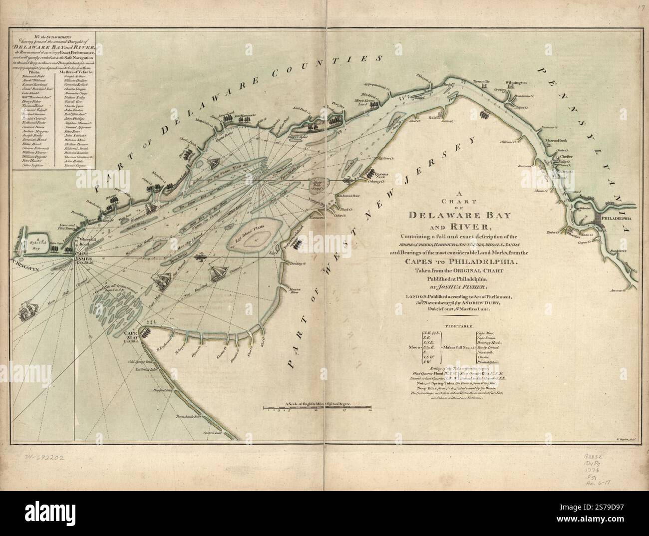 A chart of Delaware Bay and River : containing a full and exact ...