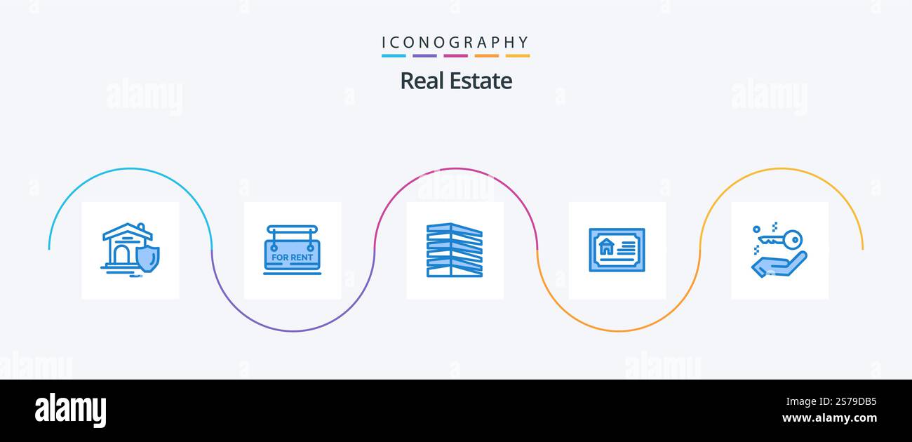 Real Estate Blue 5 Icon Pack Including house. real. building. home ...