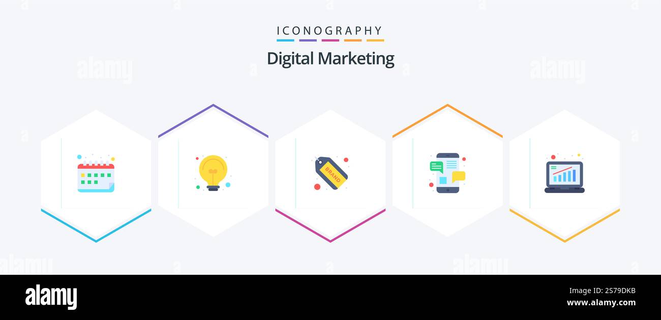 Digital Marketing 25 Flat icon pack including business. phone. brand ...