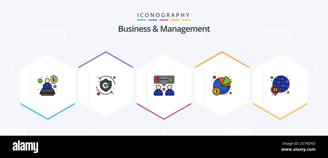 Business And Management 25 FilledLine icon pack including global ...