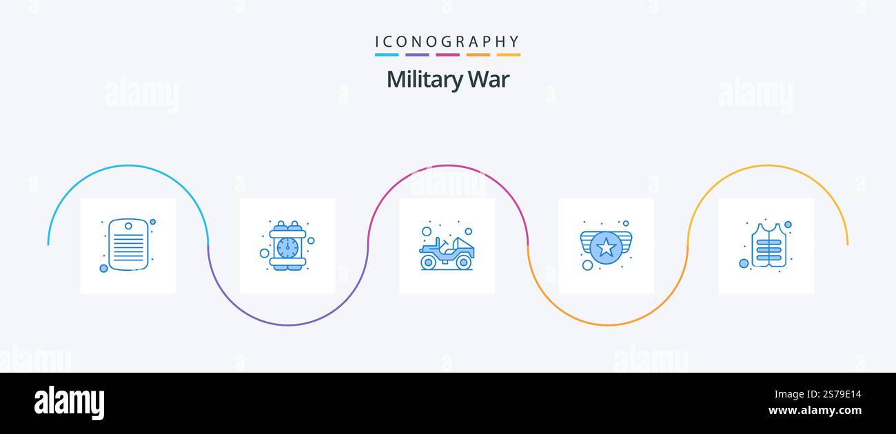 Military War Blue 5 Icon Pack Including life. army medal. jeep ...