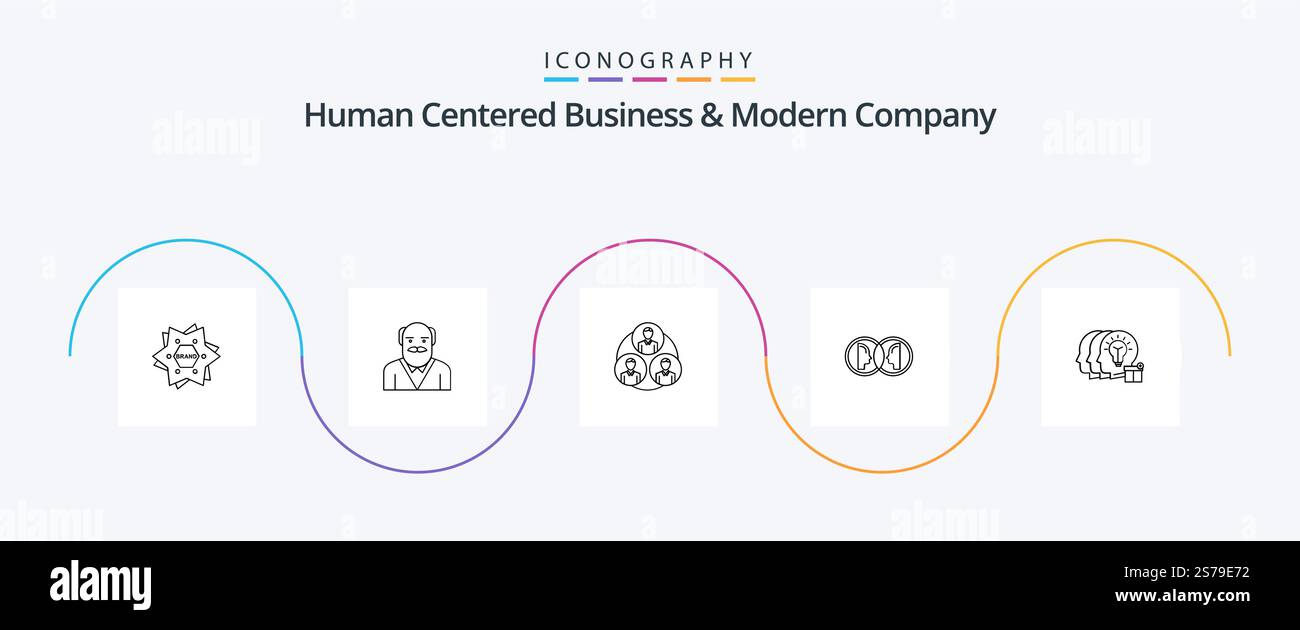 Human Centered Business And Modern Company Line 5 Icon Pack Including ...