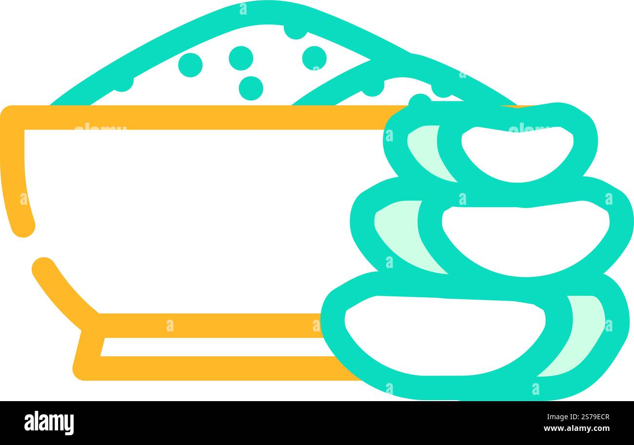 powder aloe vera color icon vector. powder aloe vera sign. isolated ...