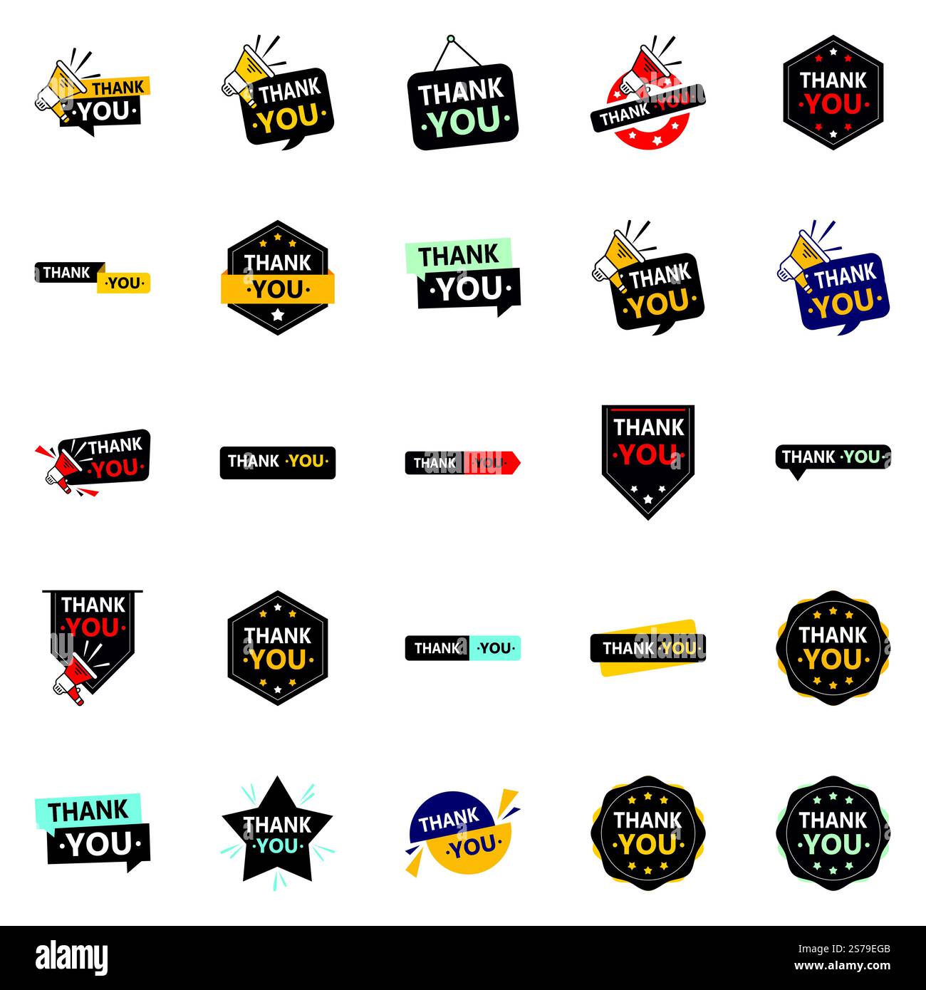 25 Innovative Vector Elements for Conveying Thankfulness Stock Vector ...